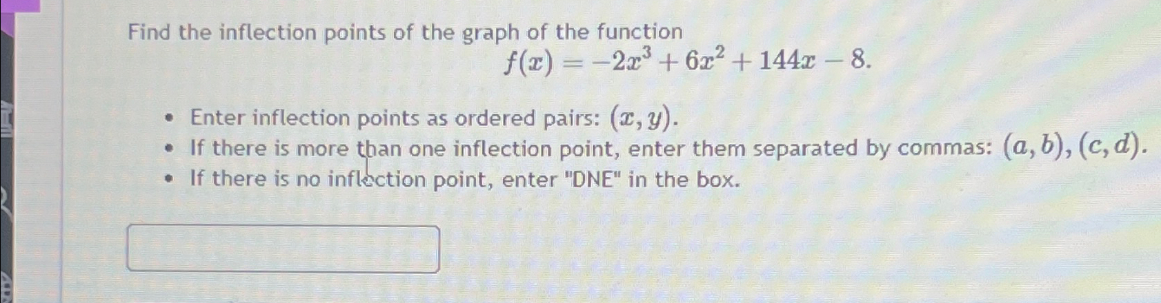 Solved Find the inflection points of the graph of the | Chegg.com