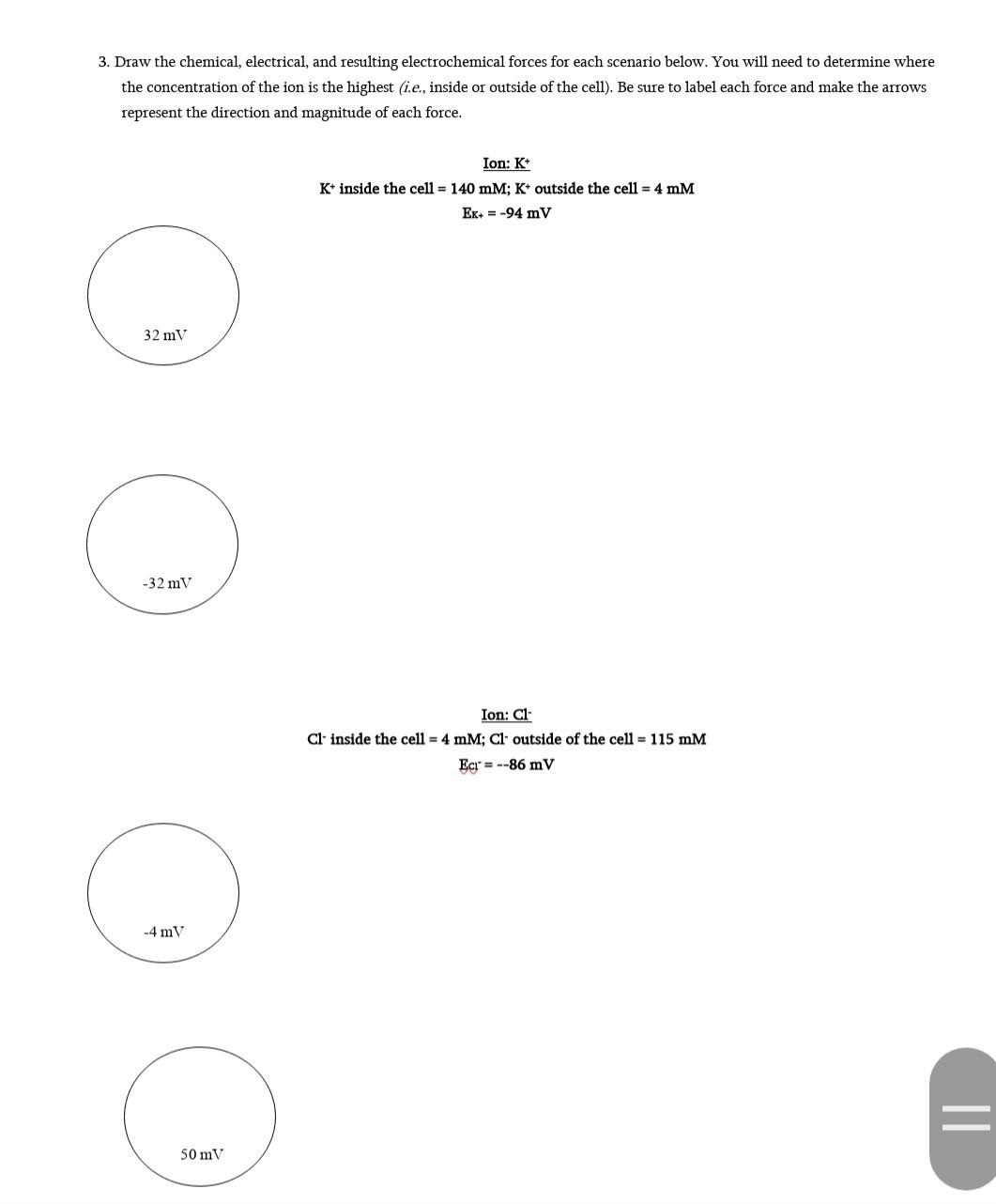 Solved 3. Draw the chemical, electrical, and resulting | Chegg.com