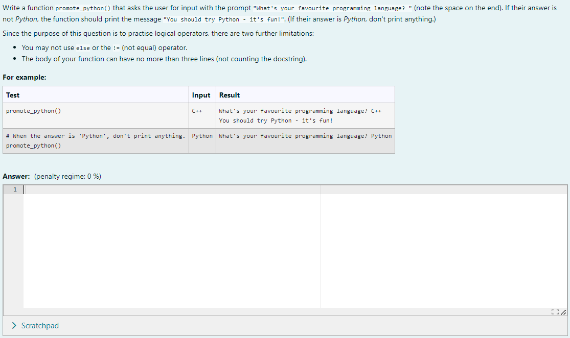 Solved Write a function promote_python() ﻿that asks the user | Chegg.com