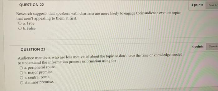 QUESTION 1 A topical pattern organizes main points | Chegg.com