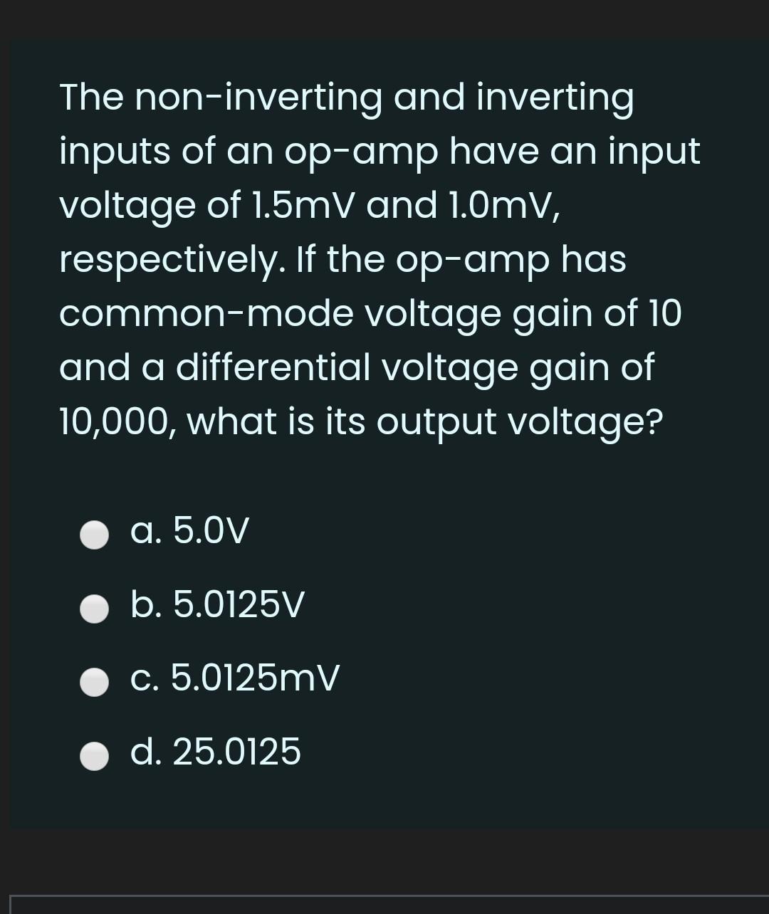 Solved The non-inverting and inverting inputs of an op-amp | Chegg.com