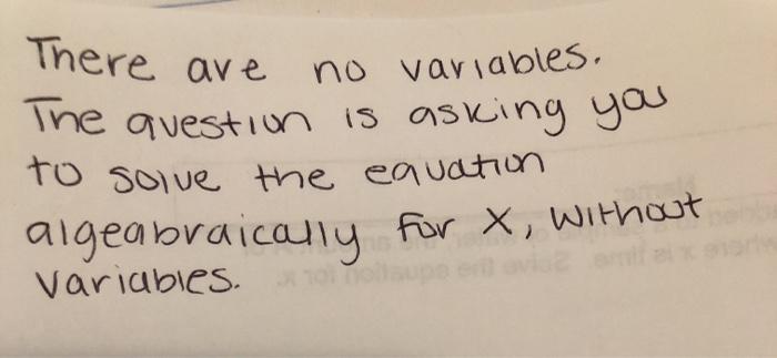 Solved There are to solve the equation no variables. The | Chegg.com