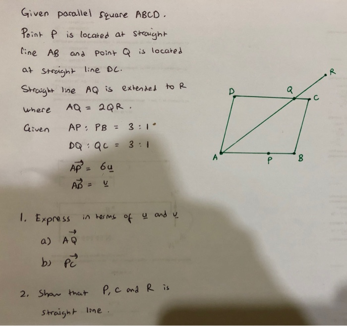 Solved line AB Given parallel square ABCD. Point P is | Chegg.com