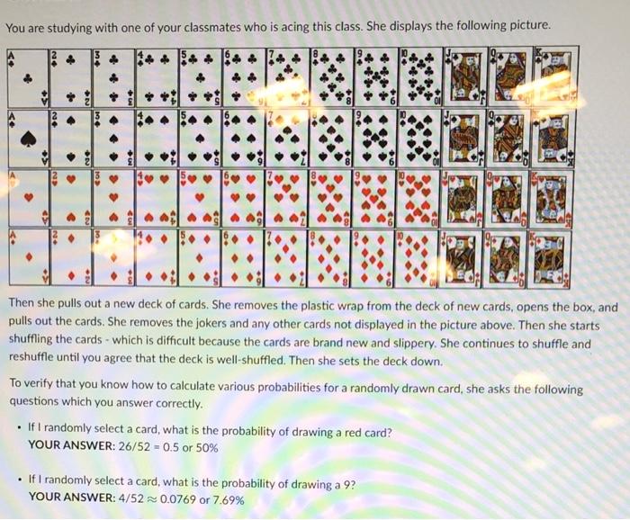 Solved Prompt 1. What is the probability of drawing a random | Chegg.com