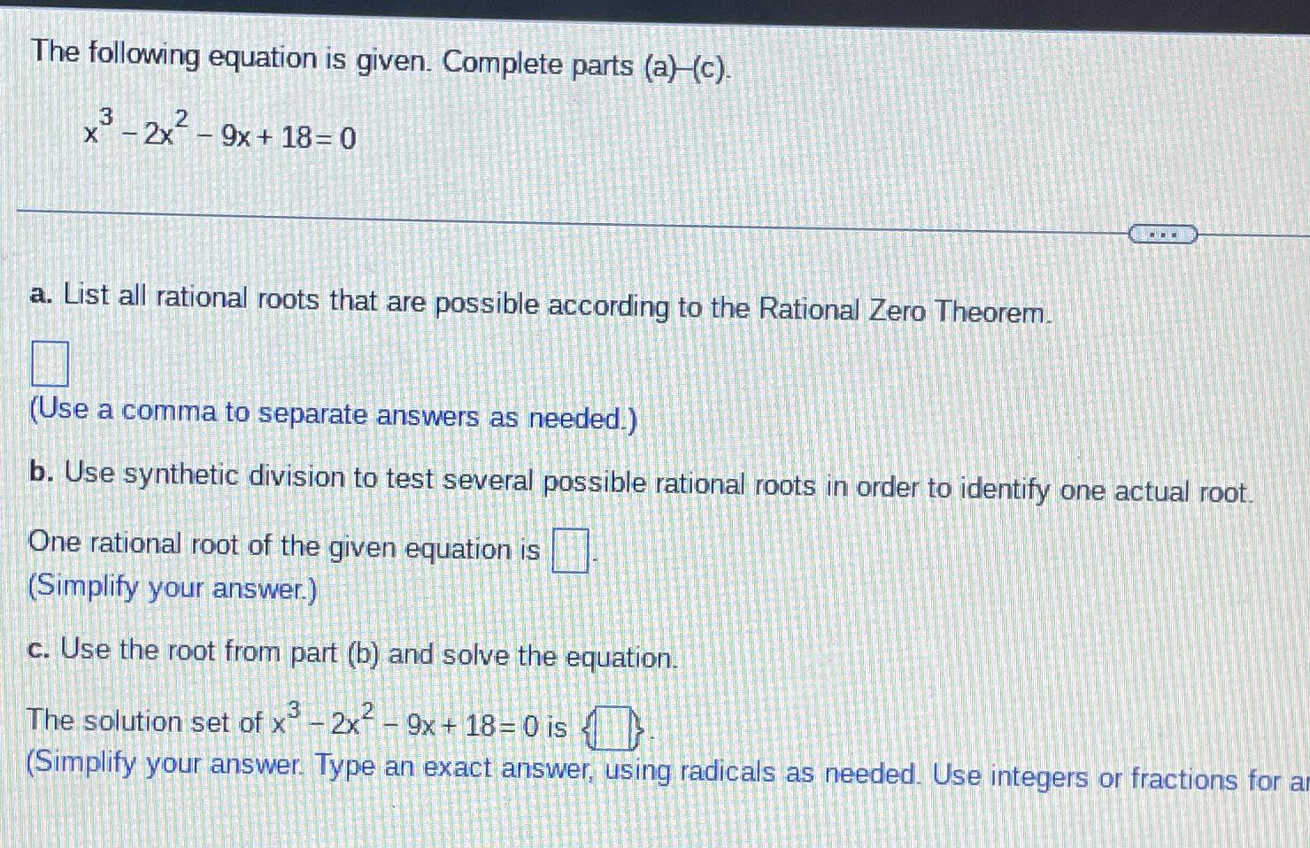 Solved The following equation is given. Complete parts | Chegg.com