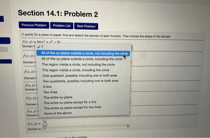 Solved webwork / mat21c-thomas-spring-2021 / section_14.1/2 | Chegg.com