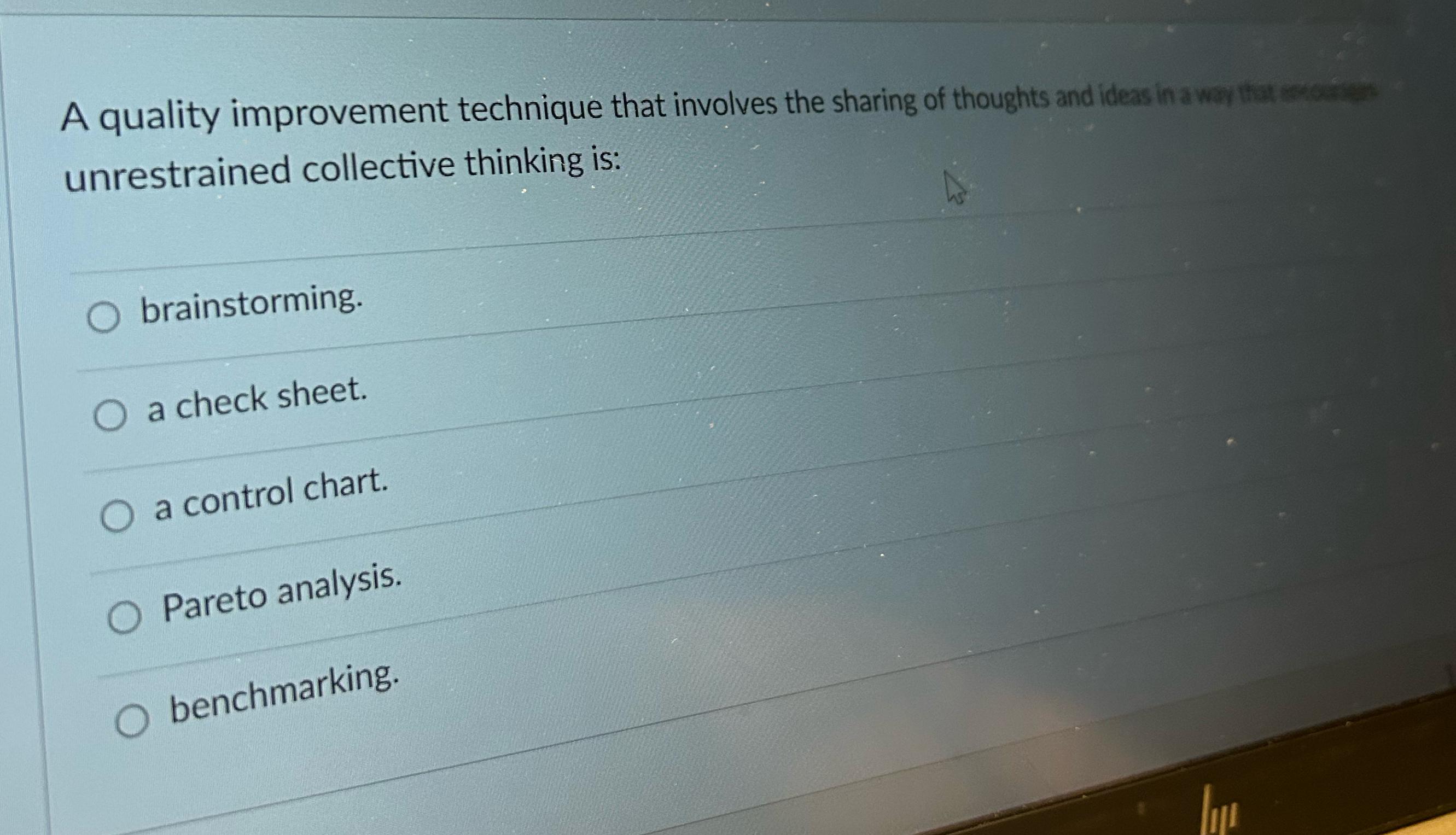 Solved A quality improvement technique that involves the | Chegg.com
