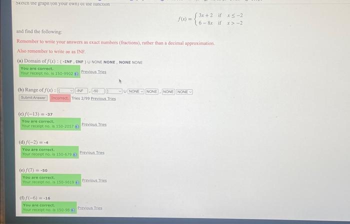 Solved Sketen ine yraph (ob your owm) or the runchon | Chegg.com