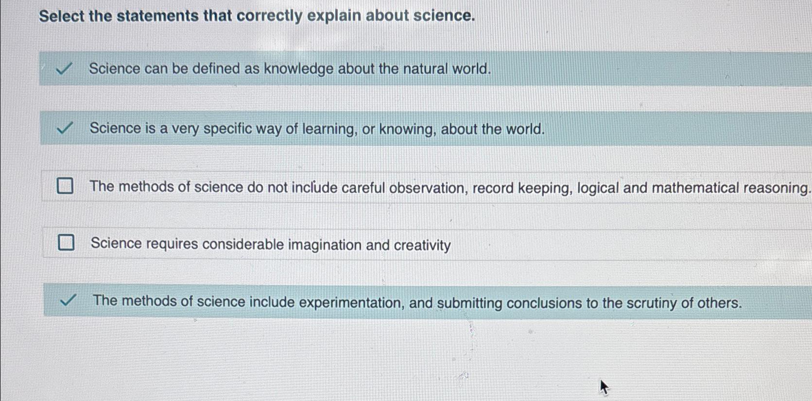 Solved Select the statements that correctly explain about | Chegg.com