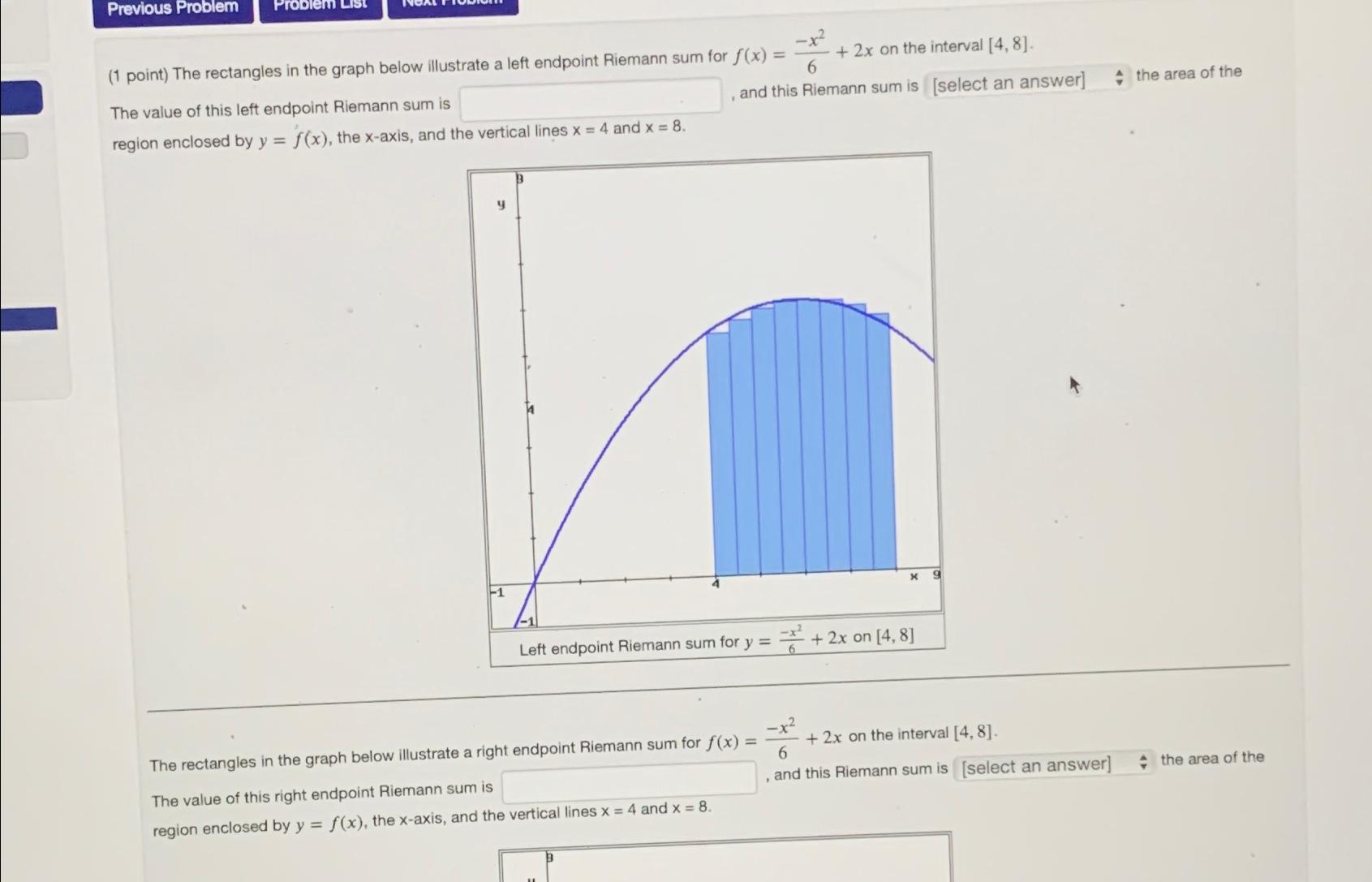 Solved Previous Problem(1 ﻿point) ﻿The rectangles in the | Chegg.com