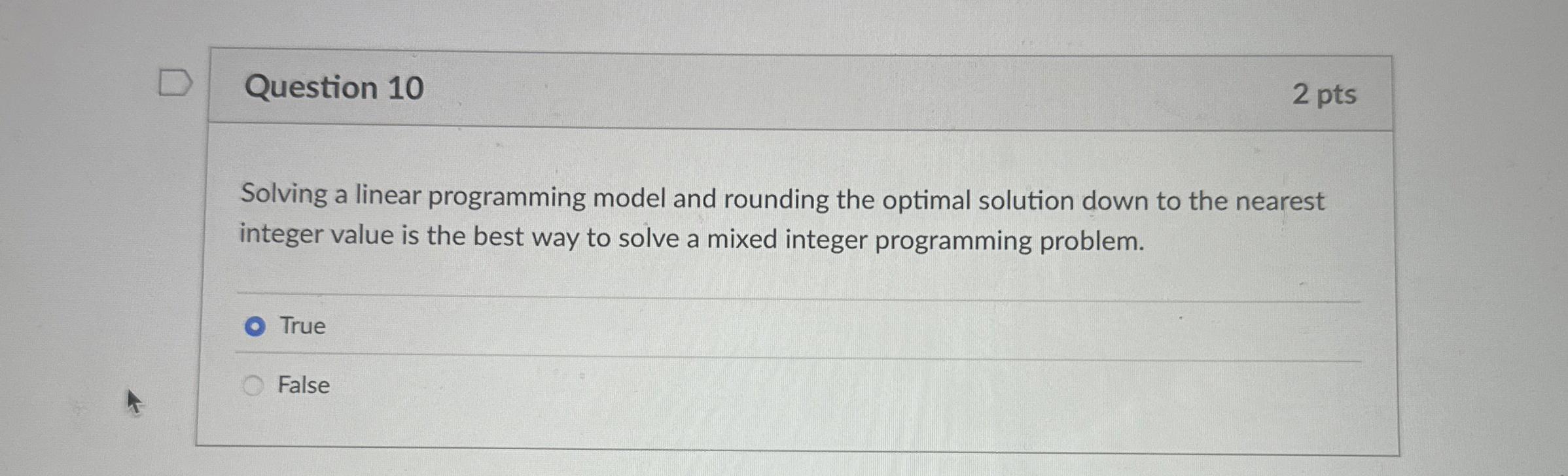 Solved Solving A Linear Programming Model And Rounding The