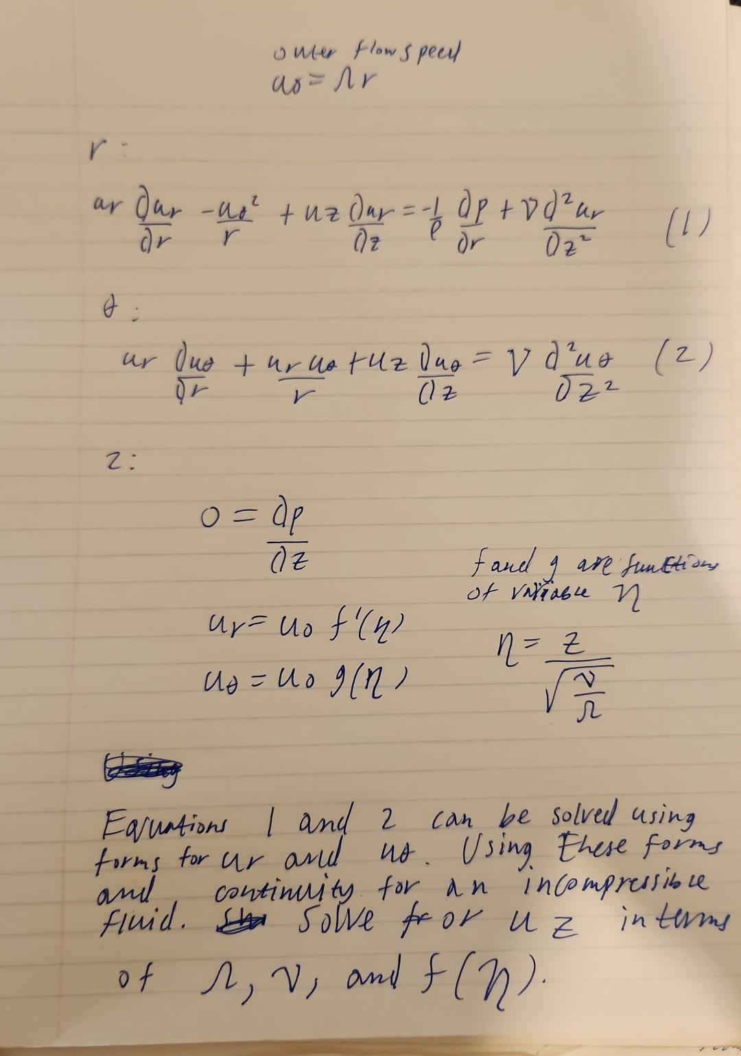 Using cylindrical continuity equation for an | Chegg.com