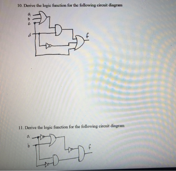 Solved 10. Derive the logic function for the following | Chegg.com