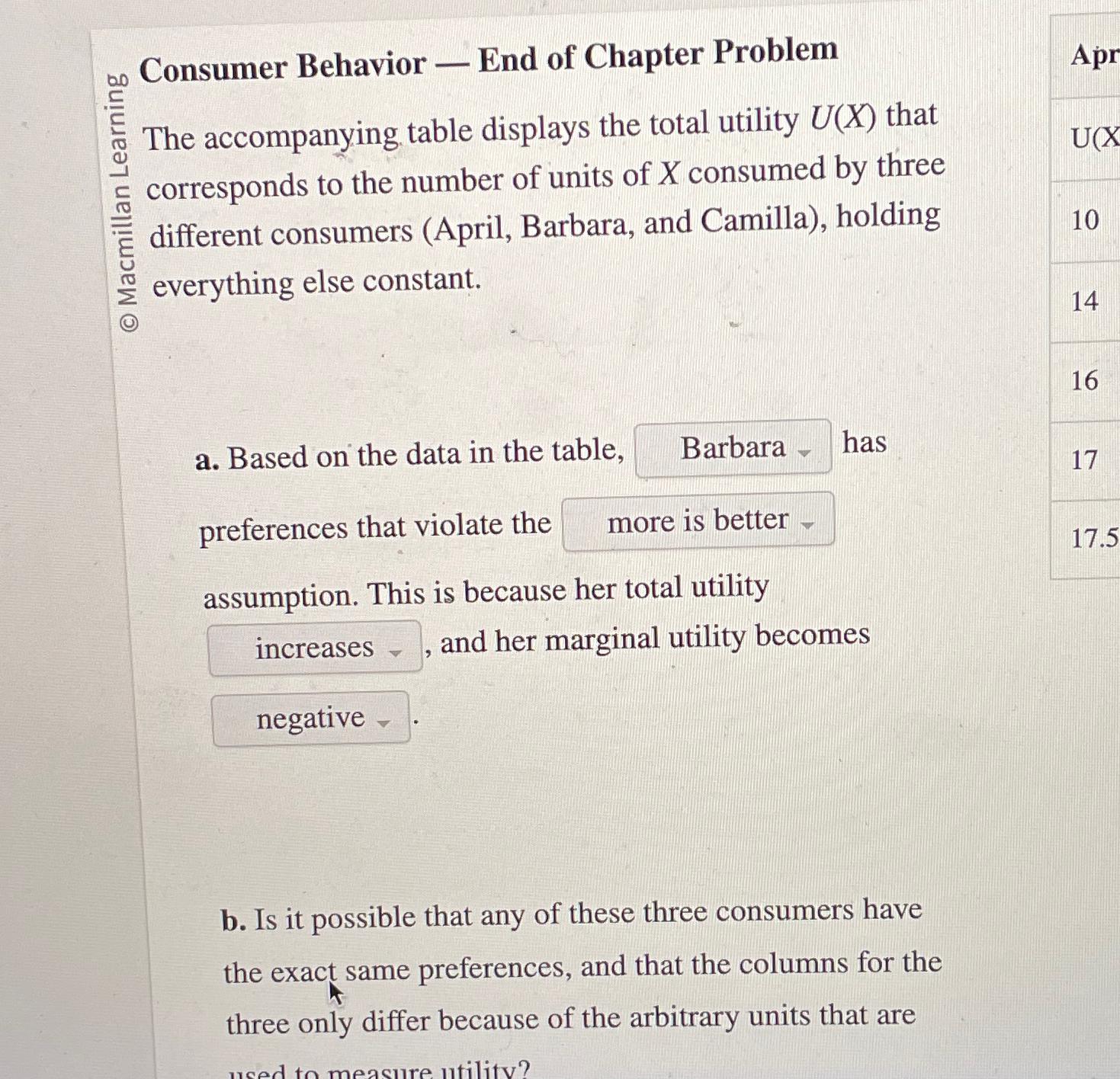 Solved Consumer Behavior - ﻿End of Chapter Problem The | Chegg.com