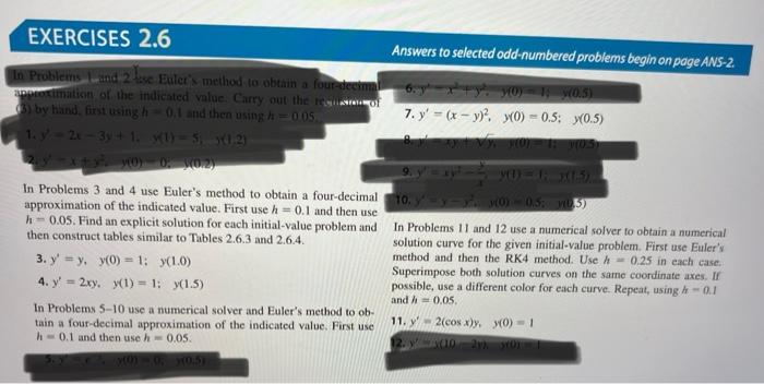 Solved EXERCISES 2.6 Answers to selected odd-numbered | Chegg.com