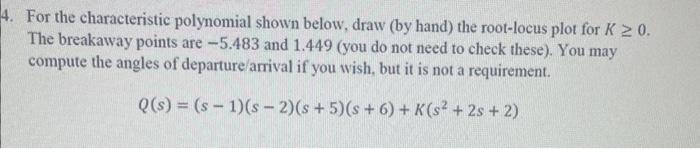 Solved For the characteristic polynomial shown below, draw | Chegg.com