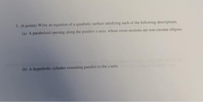 Solved 3. (6 points) Write an equation of a quadratic | Chegg.com