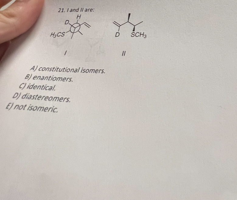 Solved I and II are:IIIA) ﻿constitutional isomers.B) | Chegg.com