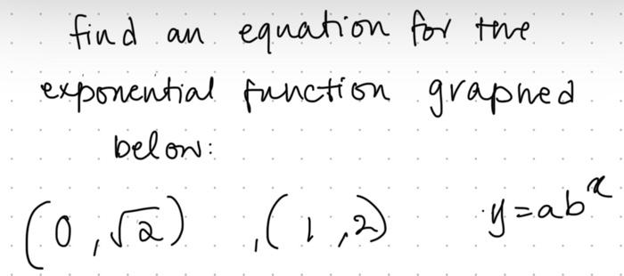 Solved find an equation for the exponential function graphed | Chegg.com