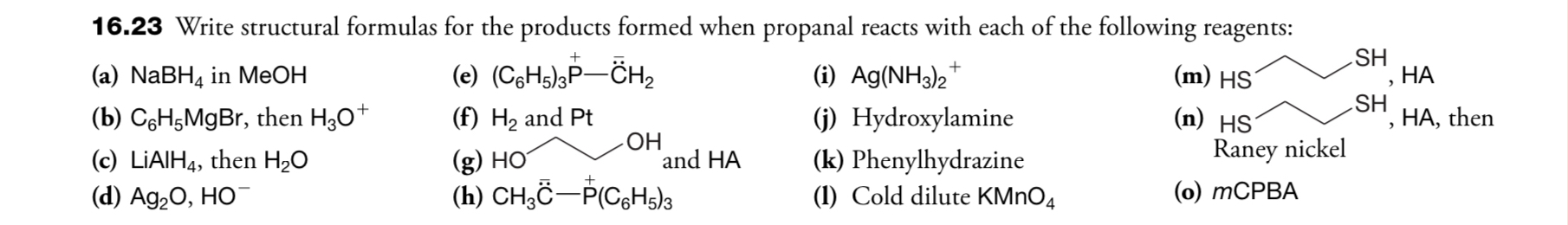 Solved 16.23 ﻿Write structural formulas for the products | Chegg.com