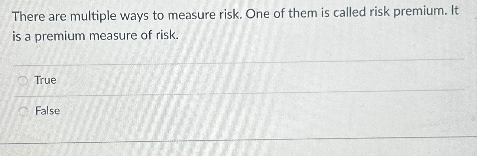 Solved There are multiple ways to measure risk. One of them | Chegg.com