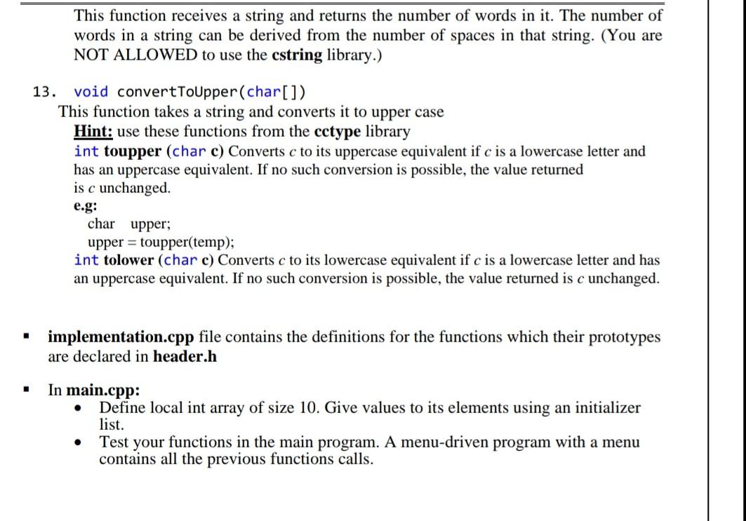Solved 2D arrays and Strings with functions Write a C++ | Chegg.com