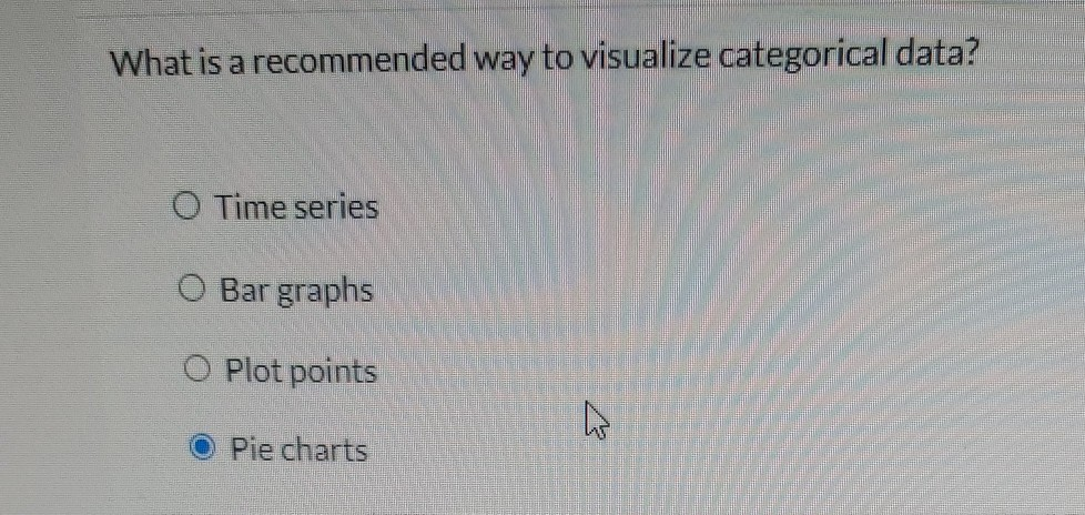 Solved What is a recommended way to visualize categorical | Chegg.com