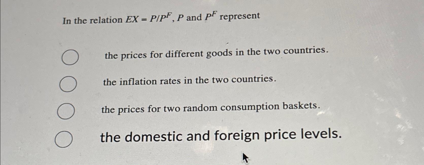 Solved In the relation Ex=PPF,P ﻿and PF ﻿represent the | Chegg.com