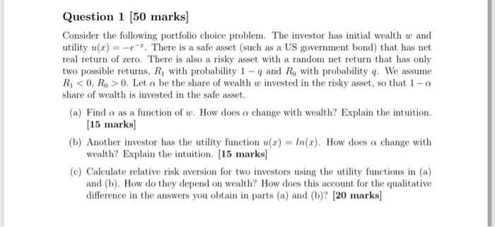 Solved Question 1 (50 marks] Consider the following | Chegg.com