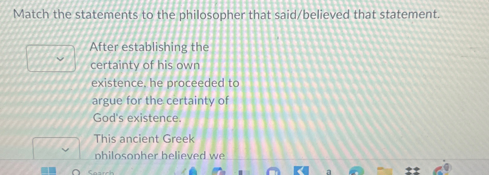 Solved Match the statements to the philosopher that | Chegg.com