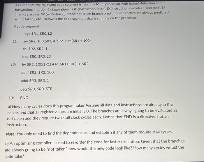 Solved Assume that the following code segment is run on a | Chegg.com