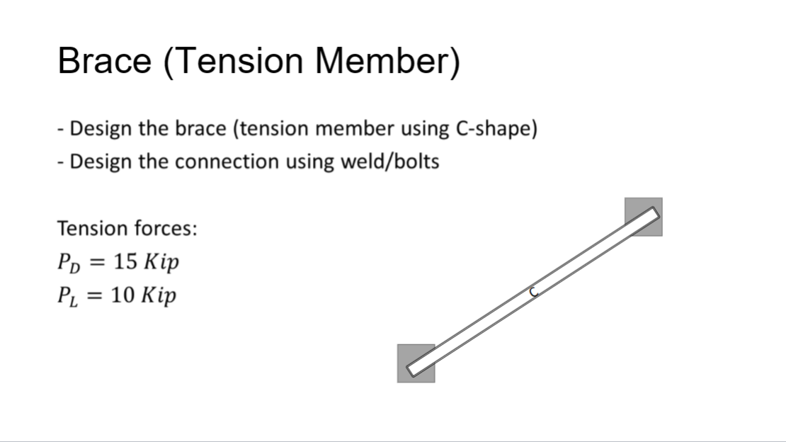 Brace (Tension Member)Design the brace (tension | Chegg.com