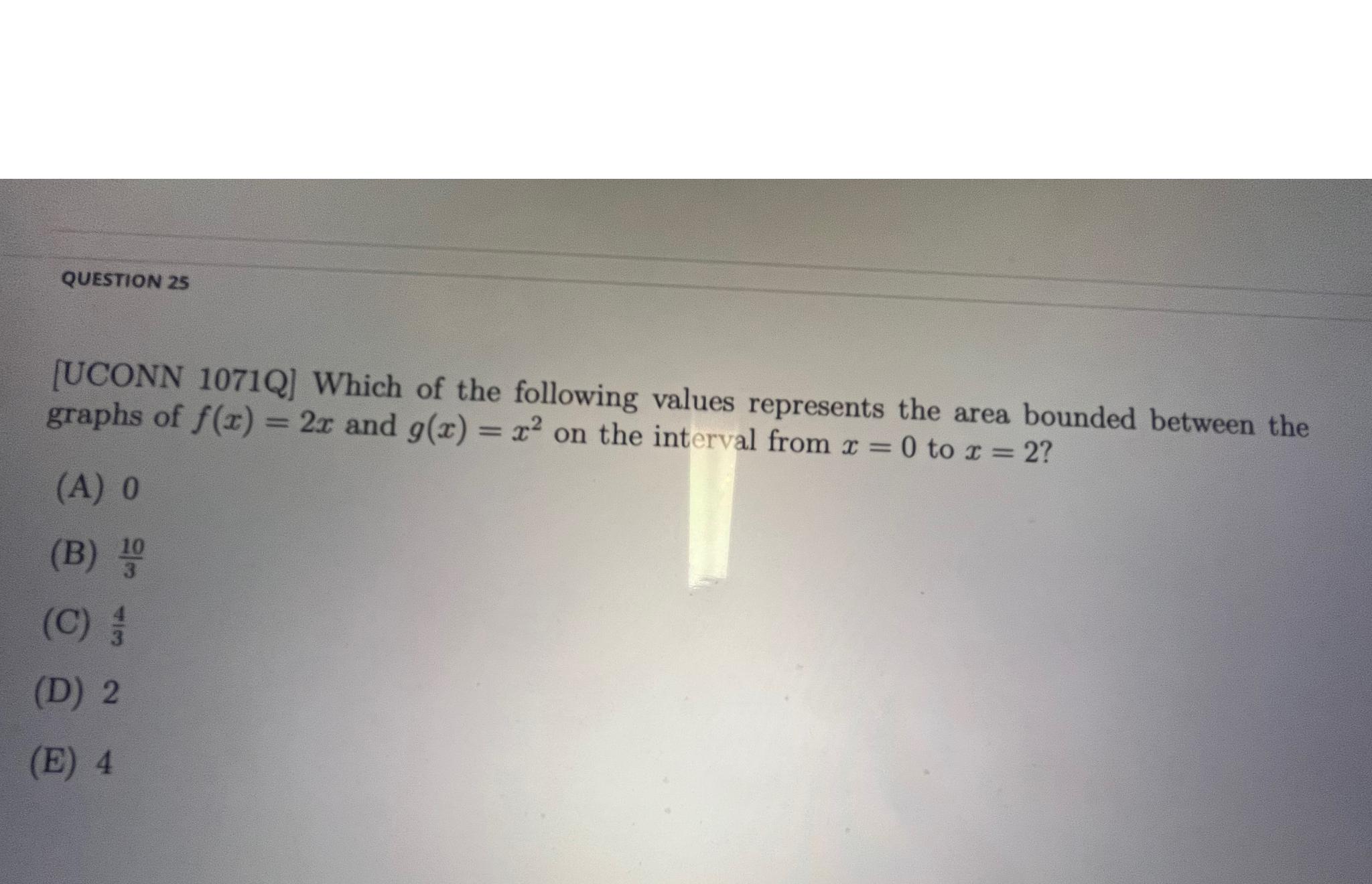 Solved QUESTION 25[UCONN 1071Q] ﻿Which of the following | Chegg.com