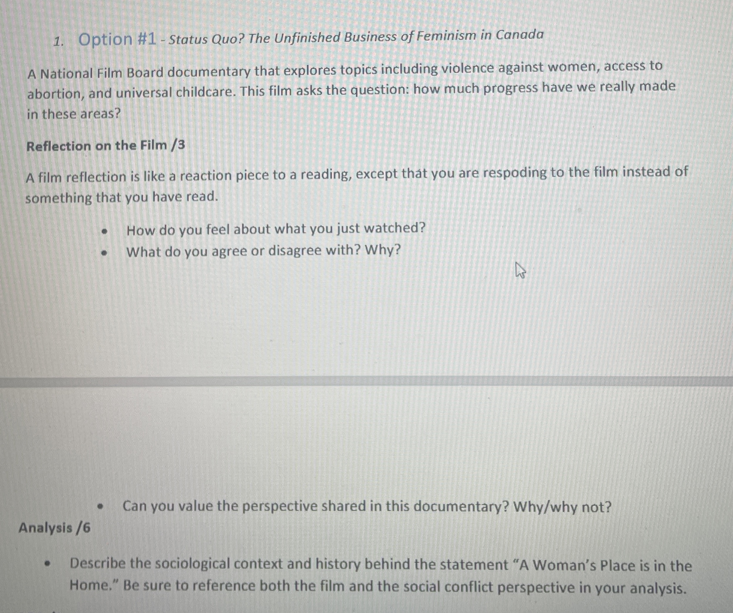 Solved Option #1 - ﻿Status Quo? The Unfinished Business of | Chegg.com