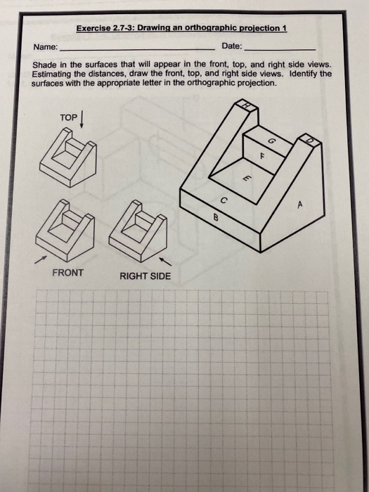 Solved Exercise 2.7-3: Drawing an orthographic projection 1 | Chegg.com