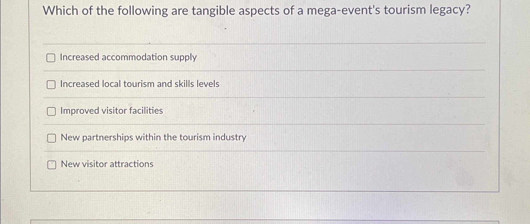 Solved Which of the following are tangible aspects of a | Chegg.com