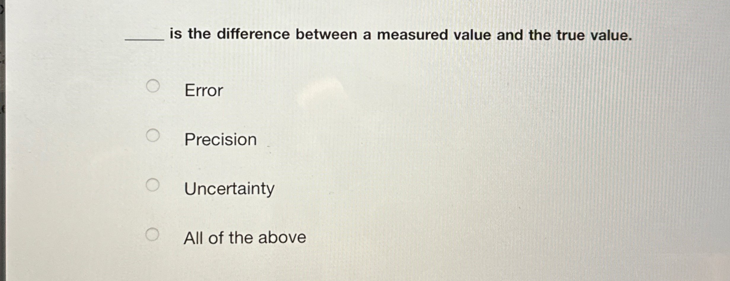 Solved is the difference between a measured value and the | Chegg.com