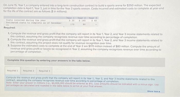 [Solved]: On June 15, Year 1, a company entered into a long-