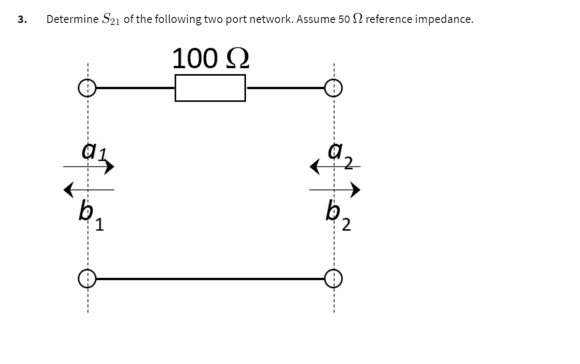 Solved Determine S21 ﻿of the following two port network. | Chegg.com