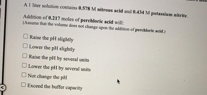 Solved A 1 liter solution contains 0.578 M nitrous acid and | Chegg.com