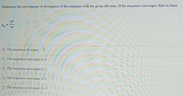 Solved Determine the convergence or divergence of the | Chegg.com