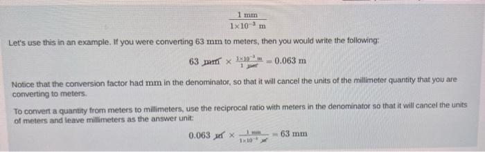 Solved 1×10−3 m1 mm Let's use this in an example. If you | Chegg.com