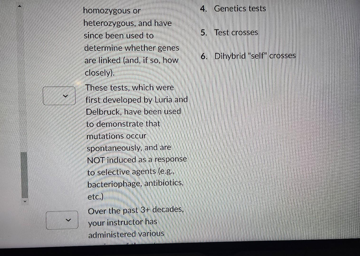 Solved Match each description to the most appropriate | Chegg.com