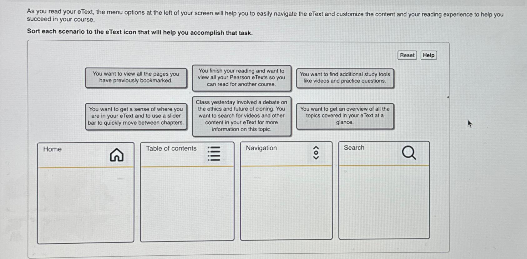 Solved As you read your eText, the menu options at the left | Chegg.com