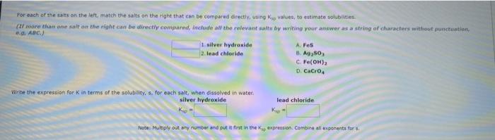 Solved Ria. Ade. 1. silvite hydraxidit (h. Fes 2. Iead | Chegg.com