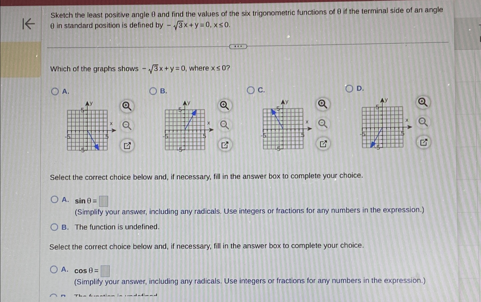 Solved Sketch the least positive angle θ ﻿and find the | Chegg.com
