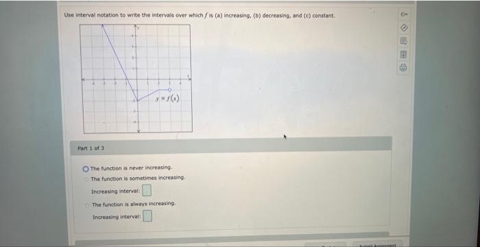 Solved Use interval notation to write the intervals over | Chegg.com