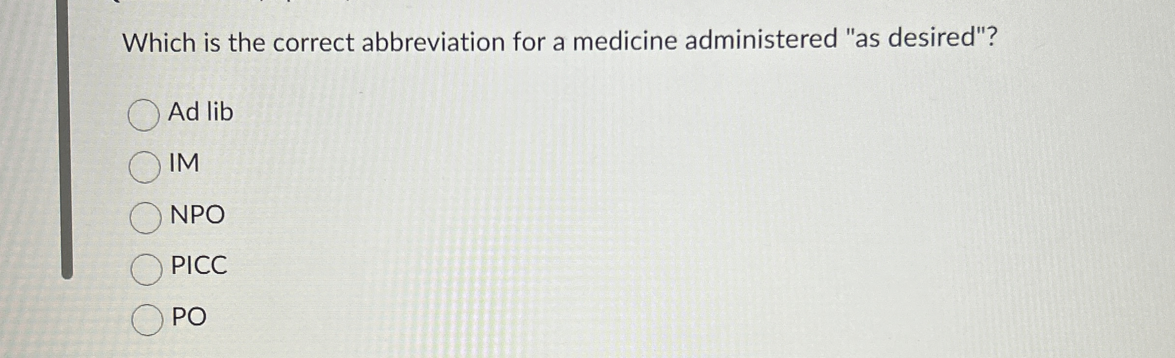 Solved Which is the correct abbreviation for a medicine | Chegg.com