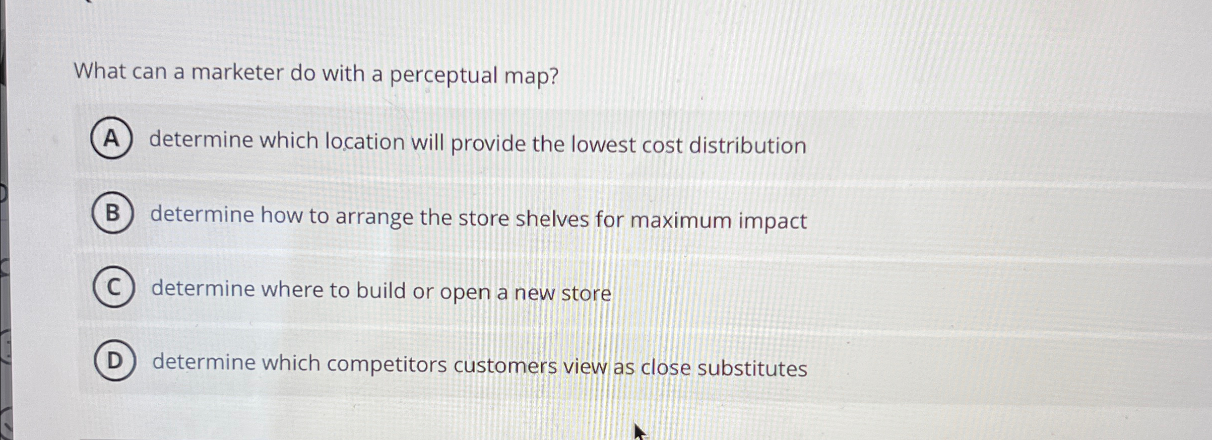 Solved What can a marketer do with a perceptual | Chegg.com