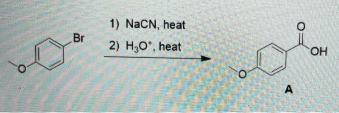 Solved 1) NaCN, heat O Br 2) H2O*, heat OH o А | Chegg.com